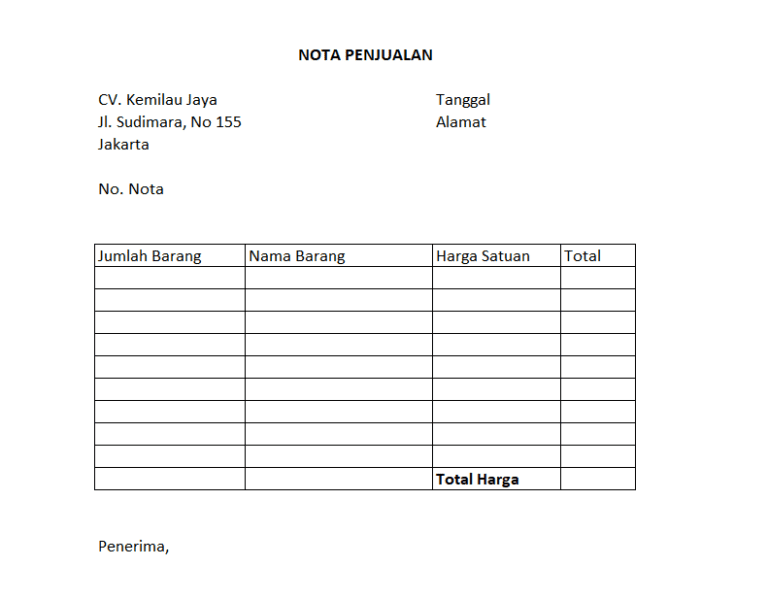 Nota Pembelian : Pengertian, Cara Membuat, dan Contohnya - Jubelio
